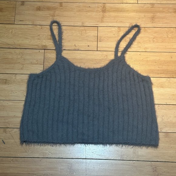 Arizona Jean Company | Tops | Arizona Jeans Co Crop Top Gray Fuzzy ...